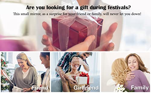 Daughter Gifts from Mom Dad for Rose Gold Compact Mirror,to My Girlfriend Gifts,Engraved Compact Mirror,Round Folding Mirror Handheld 2-Sided Mirror,1x/2x Magnification Compact Mirror.