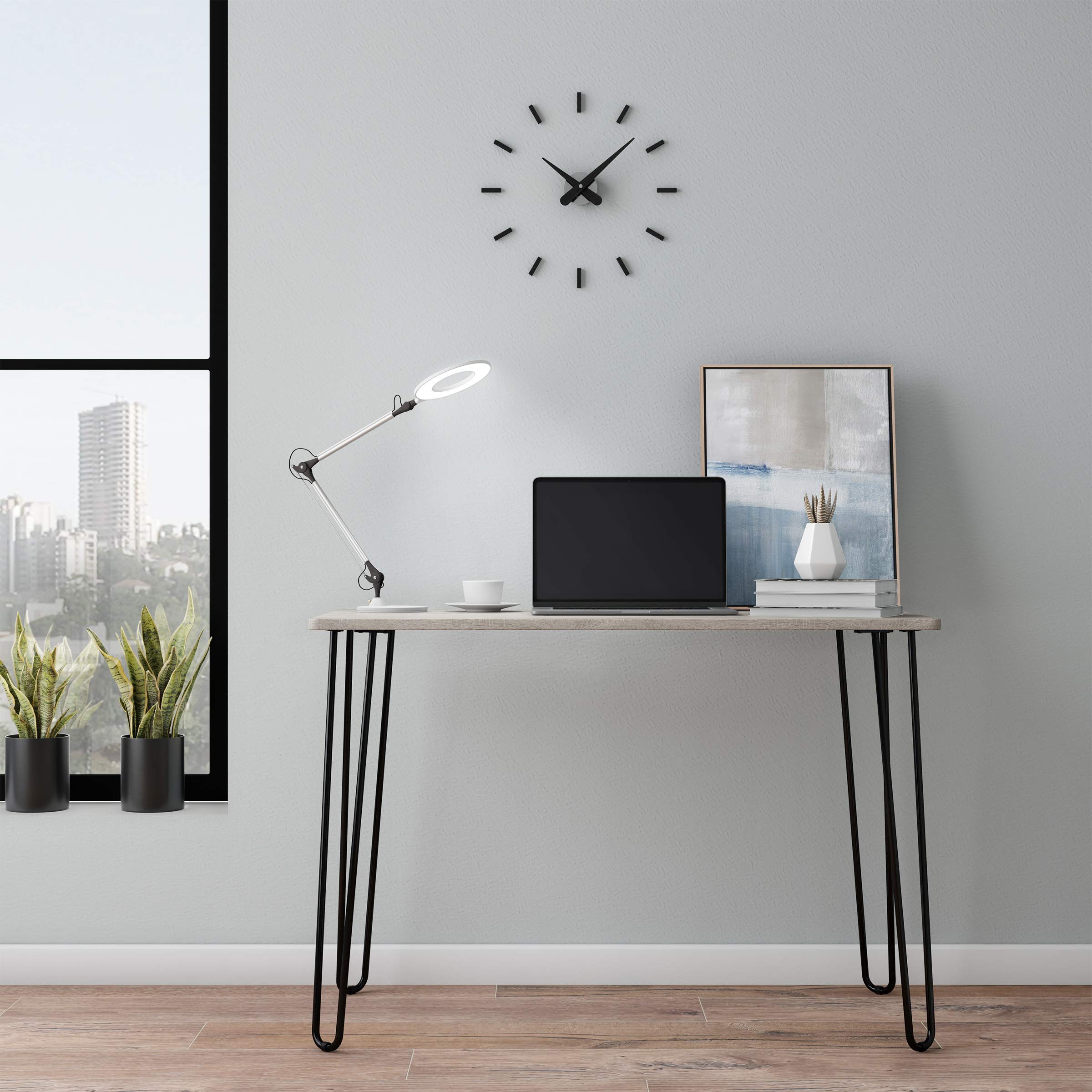 Lavish Home LED Desk Lamp - Swing Arm Architect Lamp - Adjustable Natural Sun Lighting for Home Office, Bedroom, or Dorm Room (White)