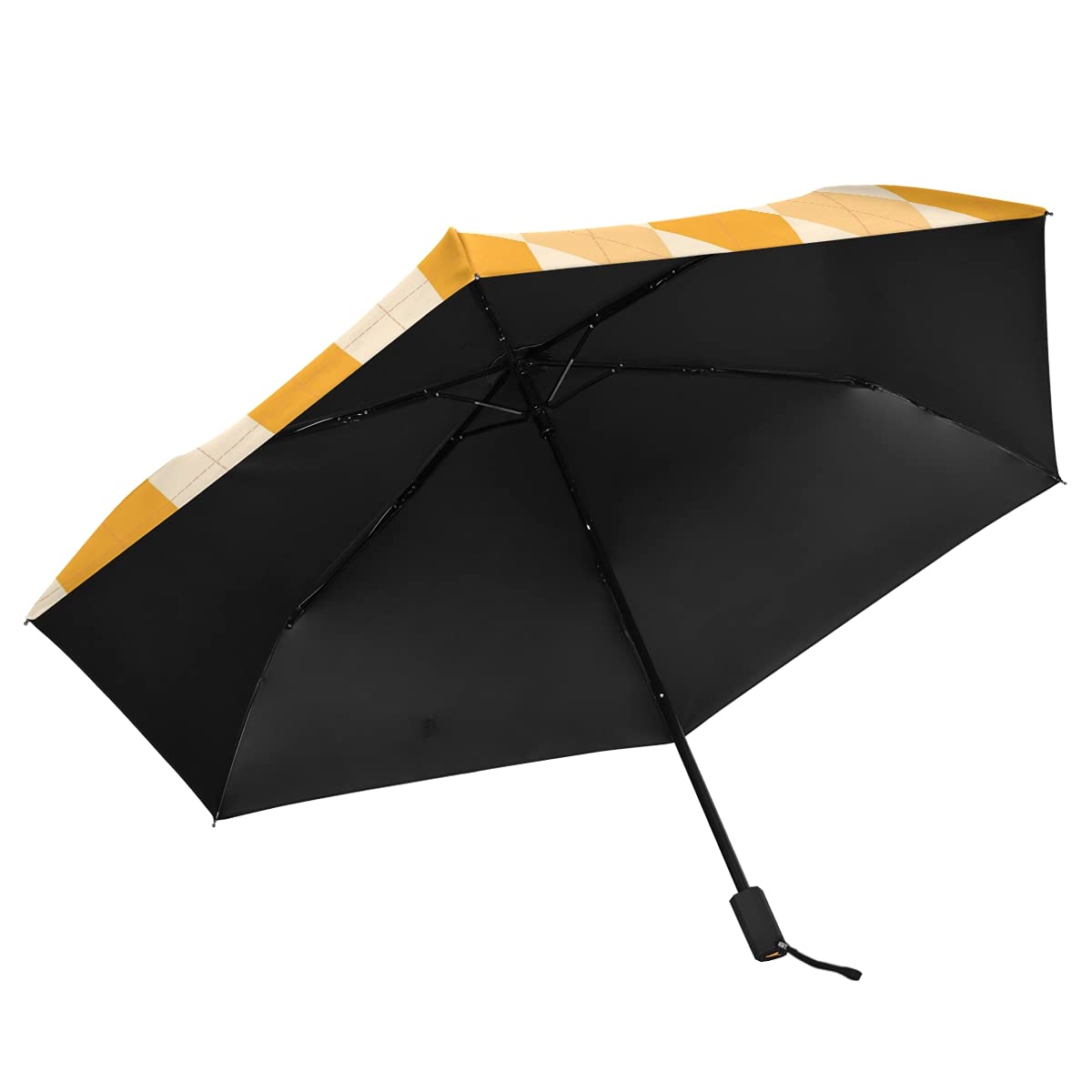 Argyle Pattern Repel Umbrella Windproof Travel Umbrella - Compact, Light, Automatic, Strong and Portable - Wind Resistant, Small Folding Backpack Umbrella for Rain - Men and Women