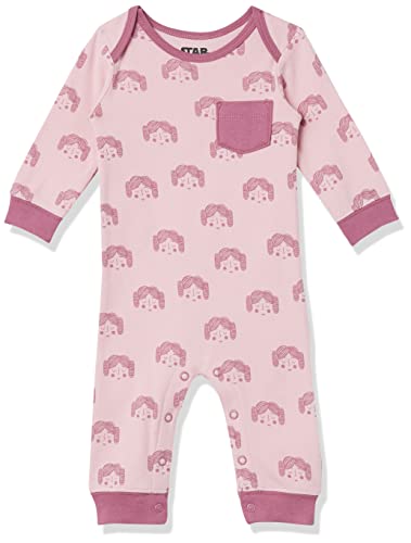 Amazon Essentials Disney | Marvel | Star Wars | Princess Baby Girls' Cotton Coveralls, Pack of 3, Star Wars Tiny Rebel, 18 Months