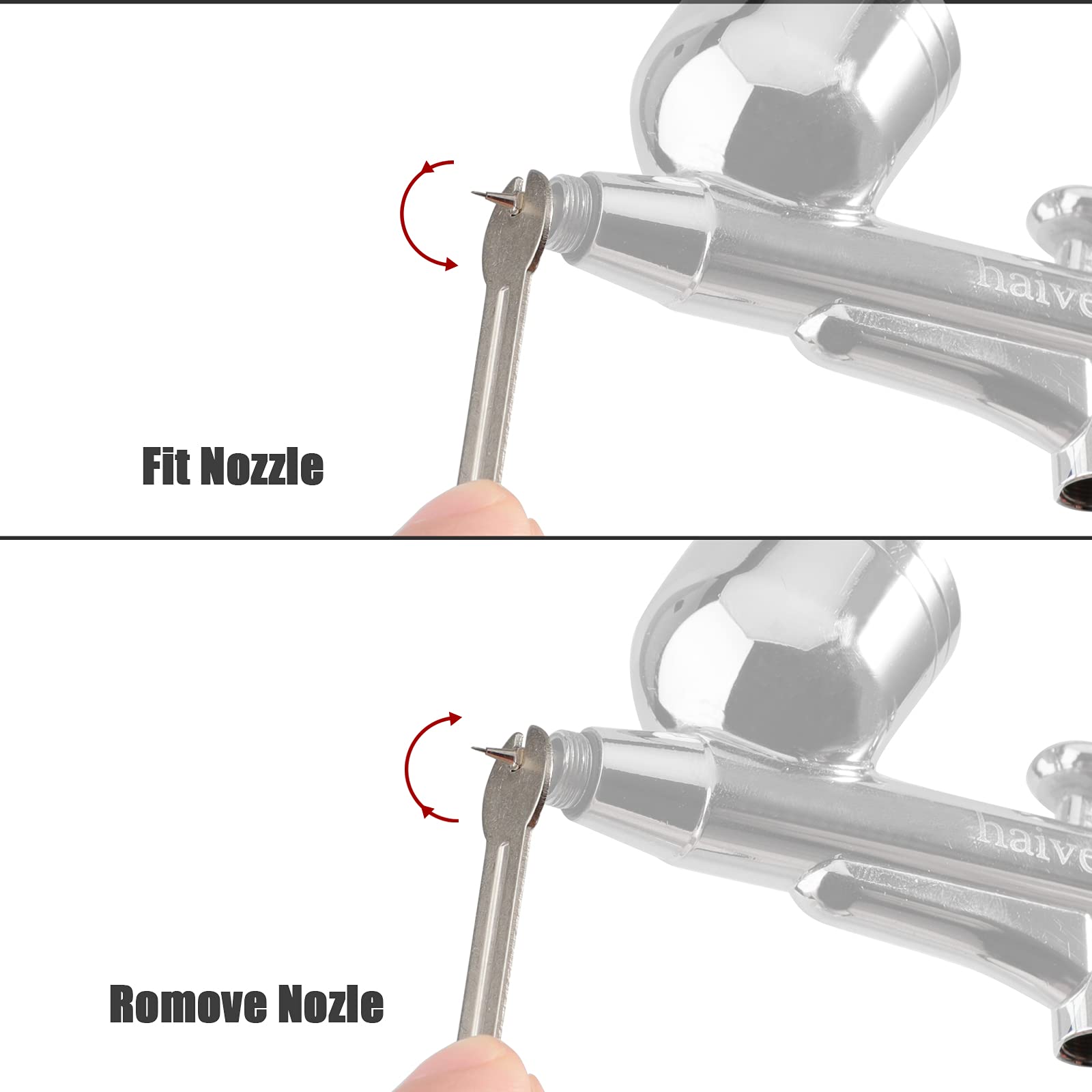 SAGUD Airbrush Nozzle Needle Cap 0.2mm 0.3mm 0.5mm Replacement Accessories Parts with Wrench for Air Brush Spray Gun Kit