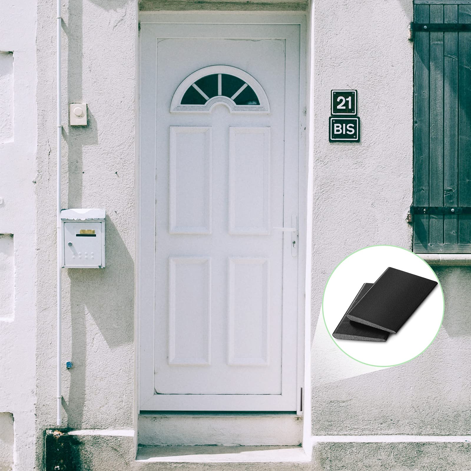 6 Pieces Self-Adhesive Door Corner Seals, Weather Stripping Draft Stopper, Door Frame Seal Corner Foam for Weather Protection, for Lsolation of Noise (Black)