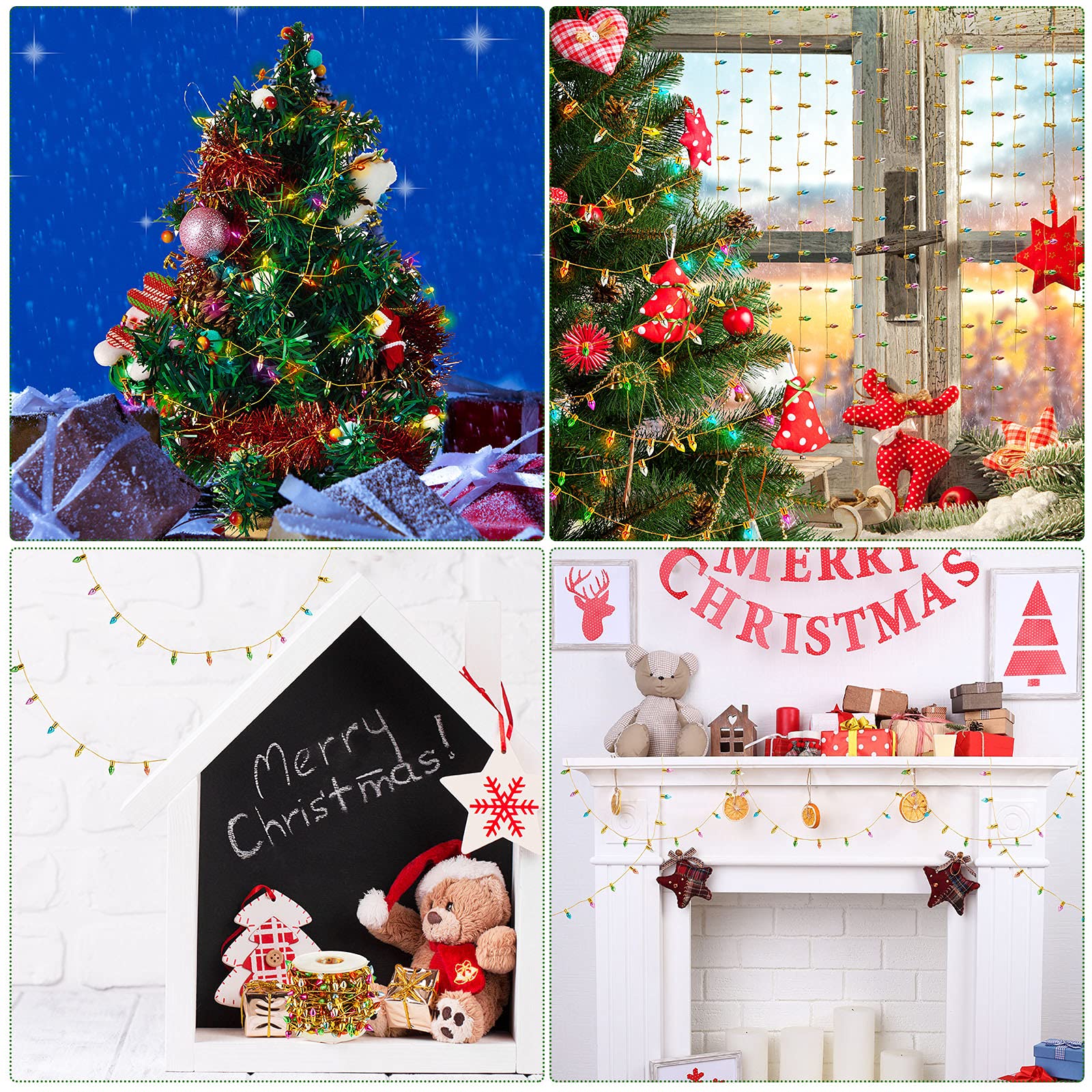 Tuanse 32.8 Feet Dollhouse Fake Light String Valentine‘s Day Mini Craft Miniature Lights Fairy Dollhouse Miniature String Miniature Decorations for Craft Christmas Valentine‘s Day(Multicolor)