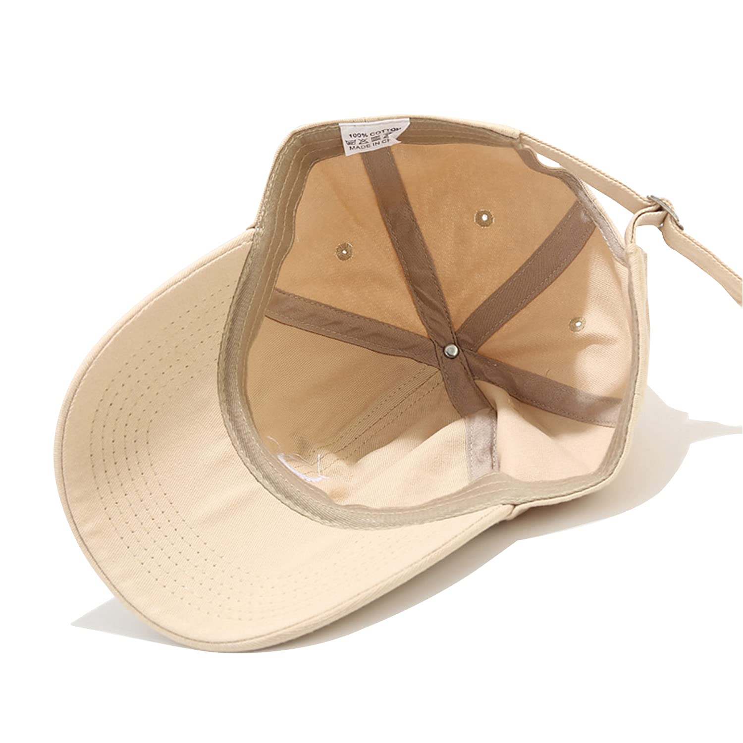 Umeepar Smile Face Baseball Cap for Women Men Adjustable Low Profile Unstructured Cotton Dad Hat (Beige)