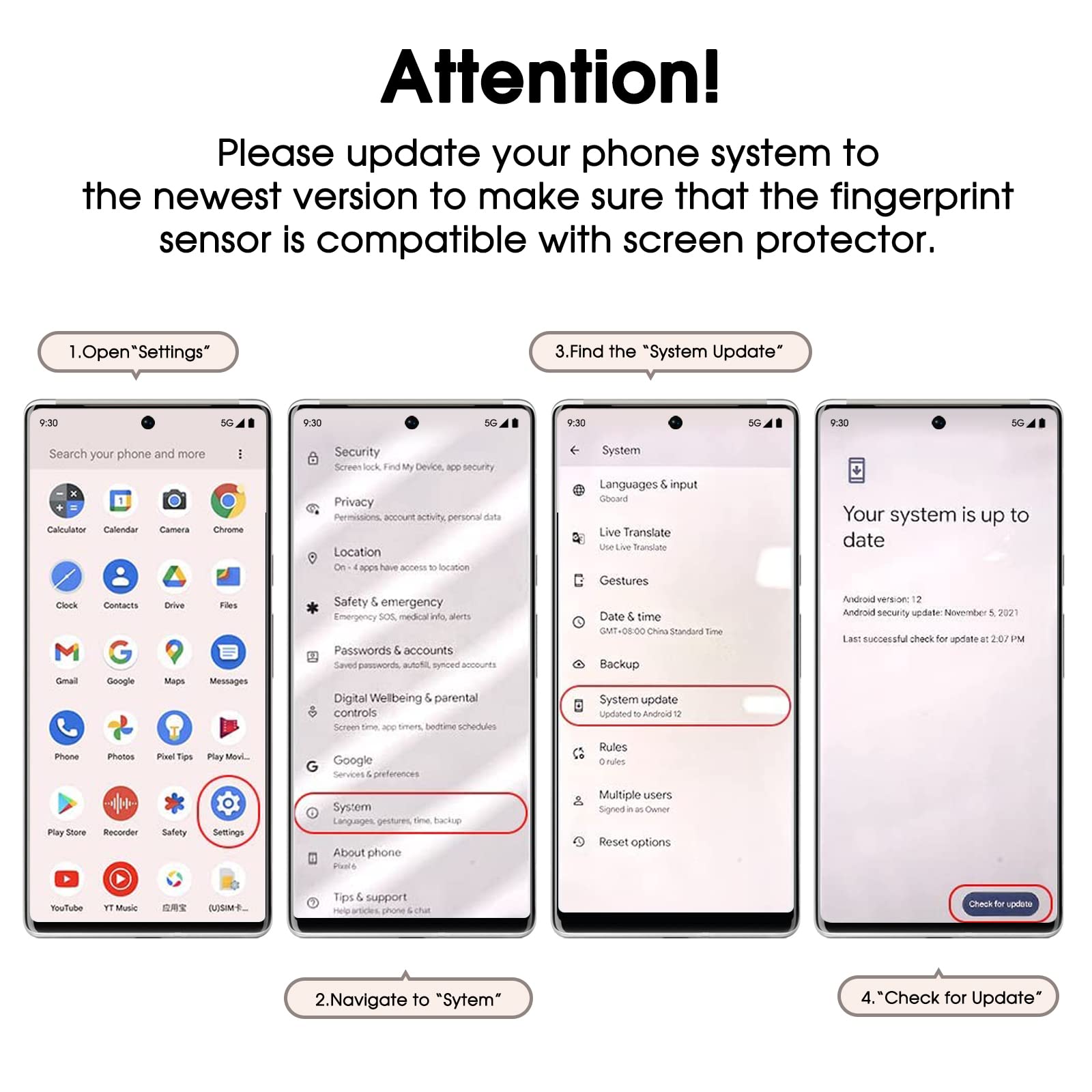 amFilm Screen Protector for Google Pixel 6, 0.26mm Thickness HD Clear, Anti-Scratch Bubbles-Free, Tempered Glass, 3 Pack