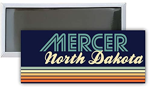 Mercer North Dakota Souvenir 4.75x2-Inch Rectangle Fridge Magnet Retro Design