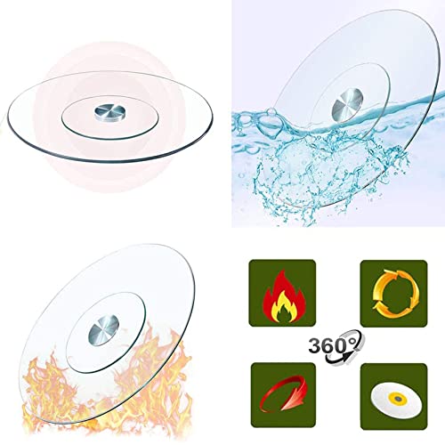 nycsuoani 80 cm (30 inch) Lazy Susan for Table,Tempered Glass Lazy Susan Turntable Round Clear Dining Table Tray Tabletop Organizer