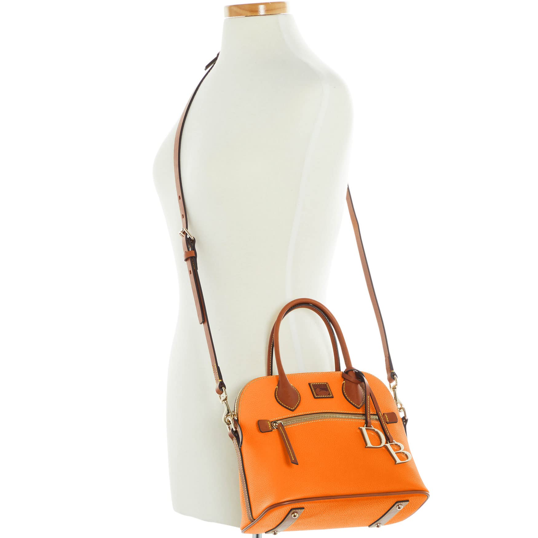 Dooney & Bourke Handbag, Pebble Grain Domed Satchel - Clementine