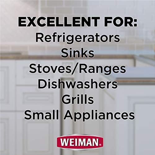 Weiman Stainless Steel Cleaner and Polish - 12 Ounce (2 Pack) - Removes Fingerprints, Residue, Water Marks and Grease from Appliances - Refrigerators Dishwashers Ovens Grills - 24 Ounce Total