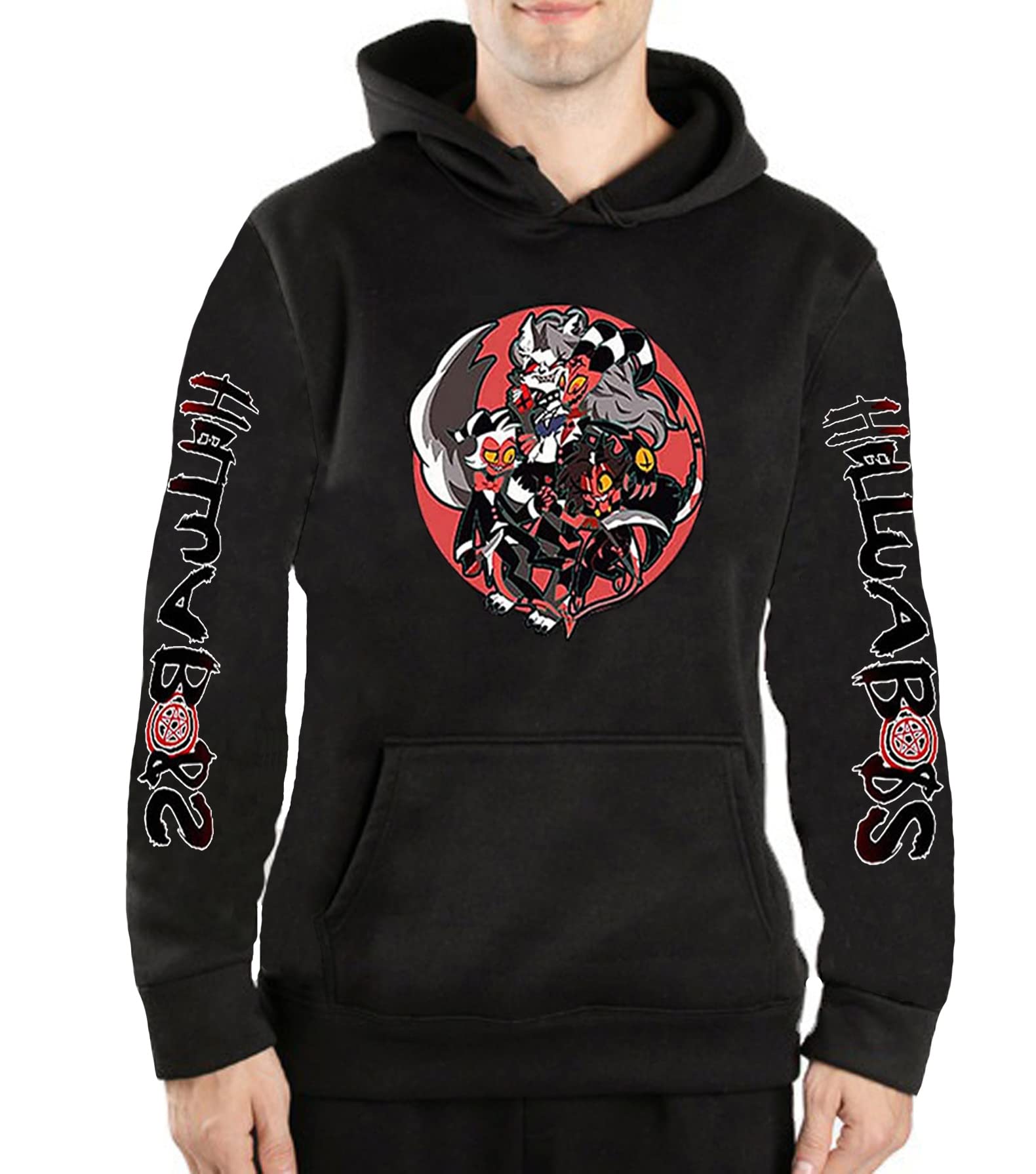 JUPKEM unisex animation hoodie cosplay Jacket Pullover Sweatshirt with Pocket (Black 1, X-Large)