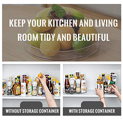 by Unbranded Lazy Susan Rotating Turntable Storage Container- for Cabinets, Pantry, Fridge, Countertops, Clear Plastic Food Storage Spinning Organizer (11)