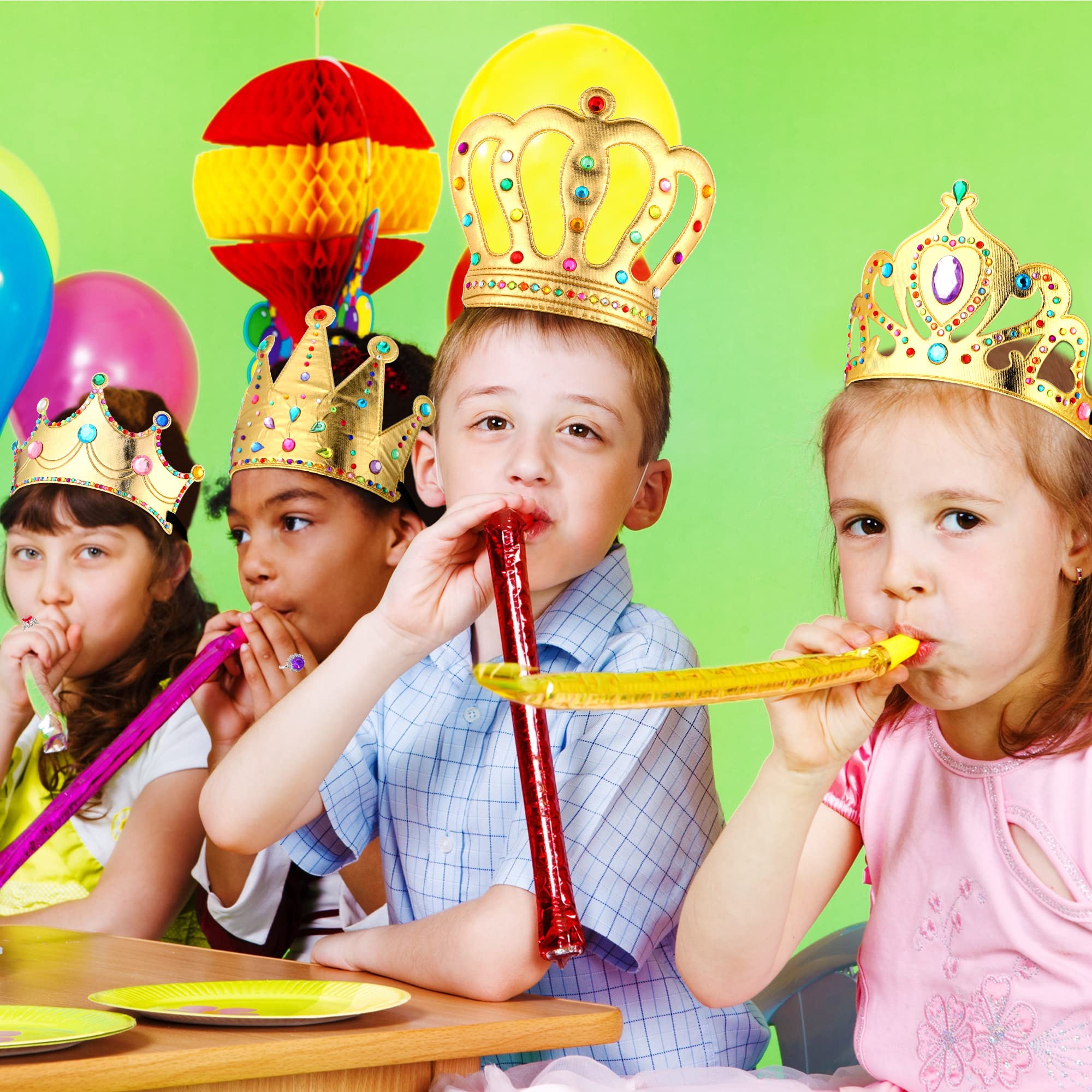 12 Pieces Foam Princess Tiaras Crown 928 Pieces Gem Stickers 12 Gem Rings Craft Making Kits Birthday Party Favors