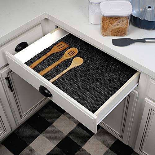 Con-Tact Brand Non-Adhesive Shelf, Cabinet and Drawer Liner, 12" x 5', Black