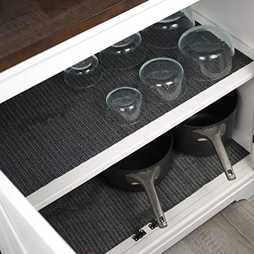 Con-Tact Brand Non-Adhesive Shelf, Cabinet and Drawer Liner, 12" x 5', Black