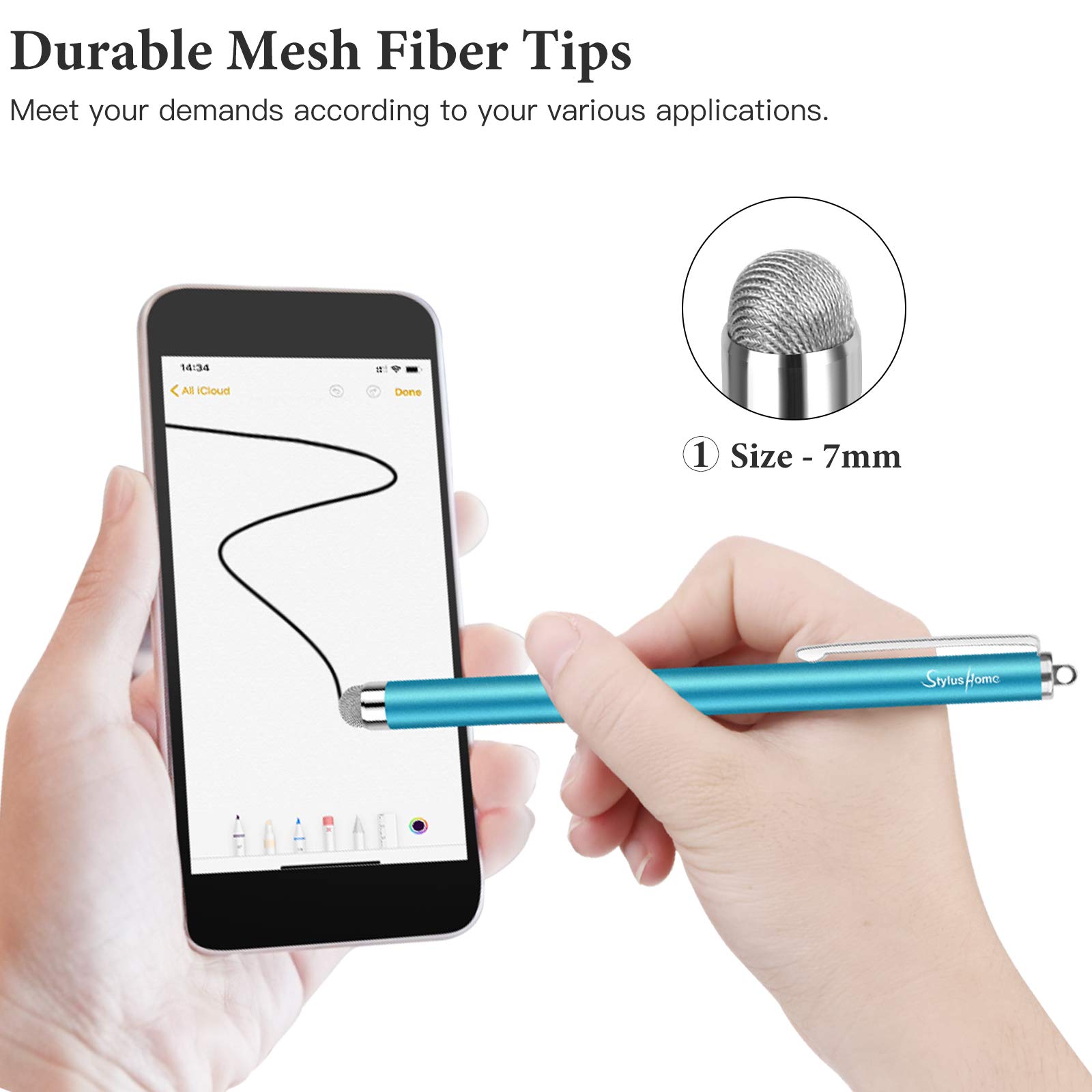 StylusHome Replacement Fiber Tips 8 Pcs for StylusHome 7MM Fiber Stylus Pens Only