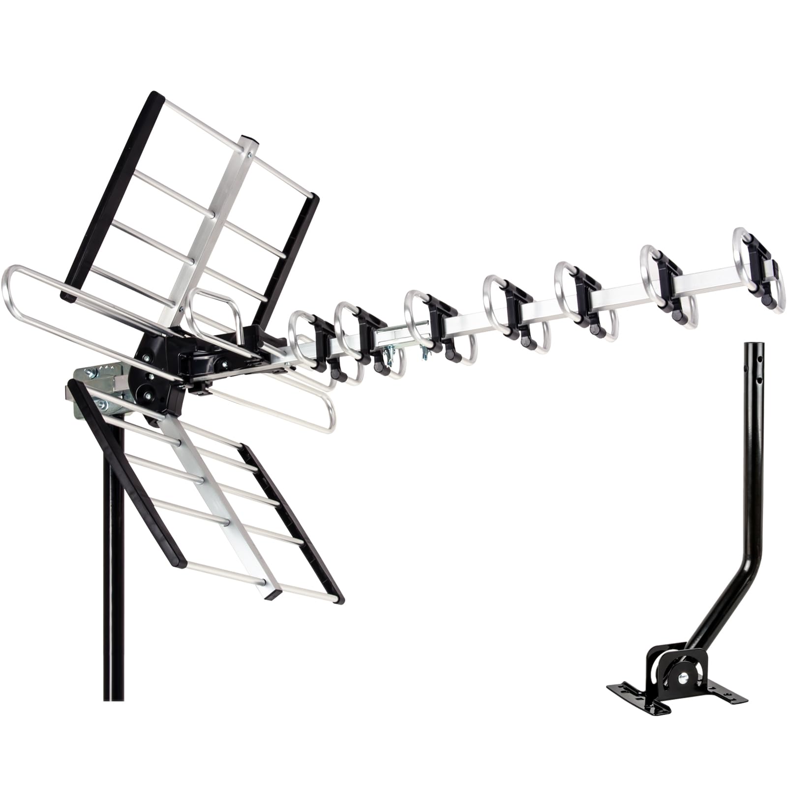 Five Star Outdoor HDTV Antenna up to 200 Mile Long Range, Attic or Roof Mount TV Antenna, Long Range Digital OTA Antenna for 4K 1080P VHF UHF Includes J Mount, 40 ft. RG6 Coaxial Cable