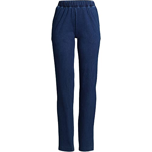 Lands' End Womens Sport Knit Denim Pants Medium Indigo Petite X-Large