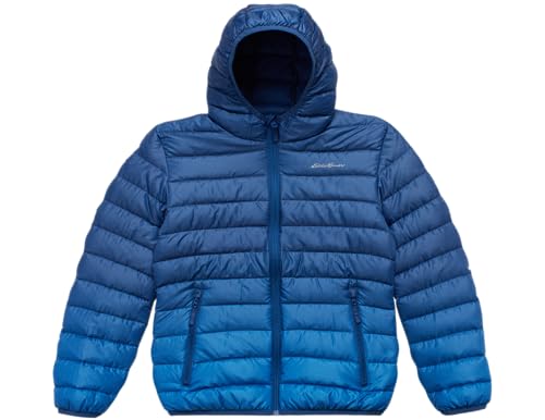 Eddie Bauer Boys' Jacket - CirrusLite Weather Resistant Down Coat for Boys - Insulated Quilted Bubble Puffer (3-20), Size 18-20, Cobalt