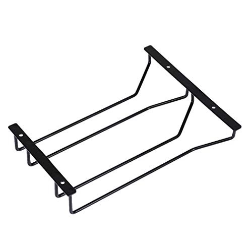 Dianoo Wine Glass Holder, Stemware Rack, Wine Glass Rack Under Cabinet With Screws, 27cm 2 Rows Black