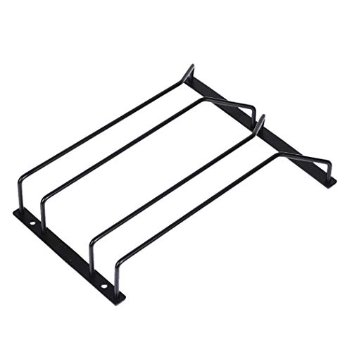 Dianoo Wine Glass Holder, Stemware Rack, Wine Glass Rack Under Cabinet With Screws, 27cm 2 Rows Black