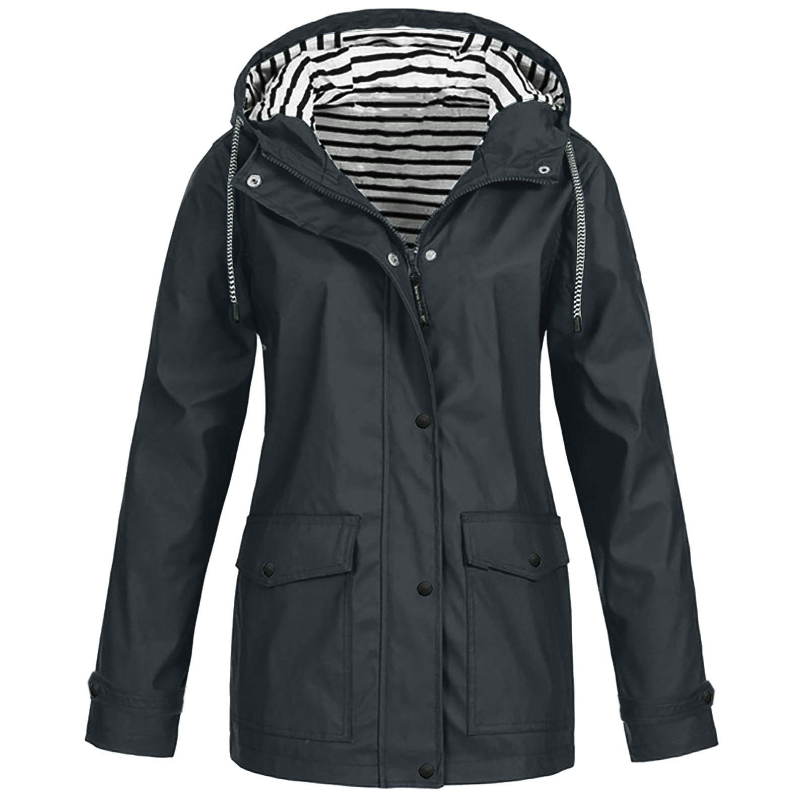Aniywn Rain Jackets for Women Waterproof Rain Jacket Lightweight Outdoor Windbreaker Rain Coat Shell for Hiking, Travel