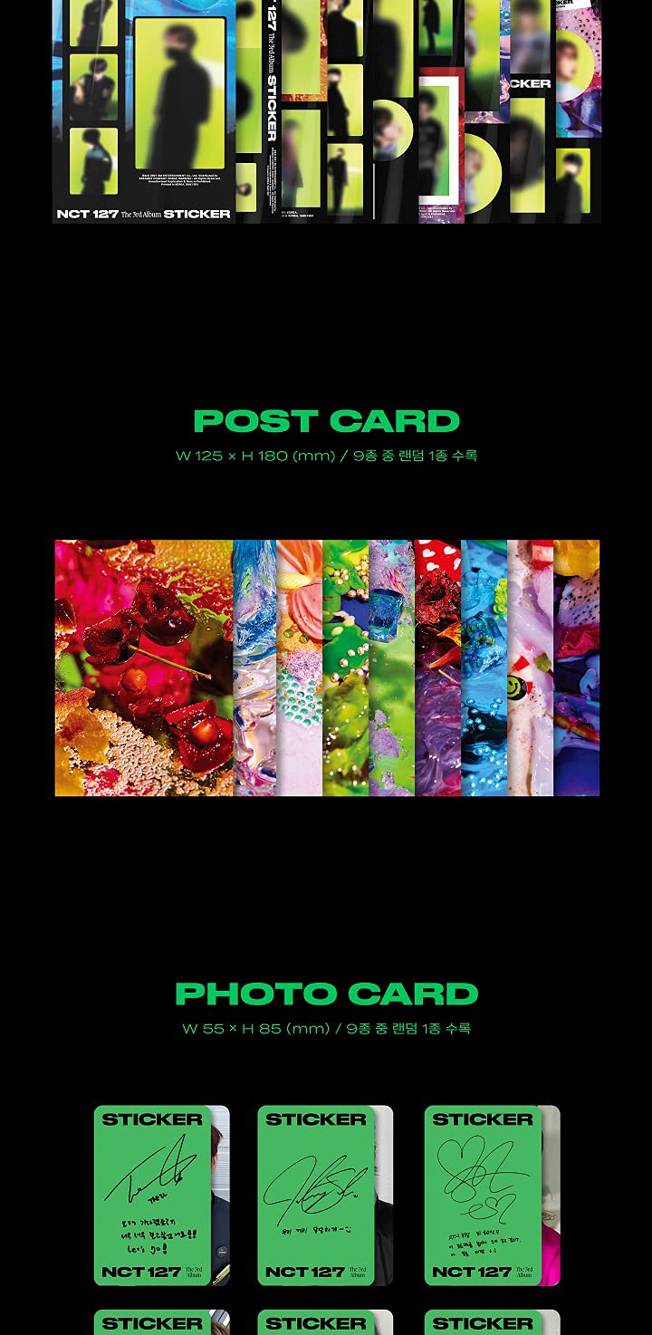 New NCT 127 Sticker 3rd Album Sticky Version CD+1p Poster+1p Folding Poster On Pack+112p Booklet+1p Sticker+1p PostCard+1p PhotoCard+Tracking Sealed