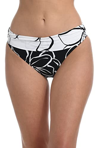 La Blanca Women's Shirred Band Hipster Bikini Swimsuit Bottom, Black//Moonlit Silhouette, 8