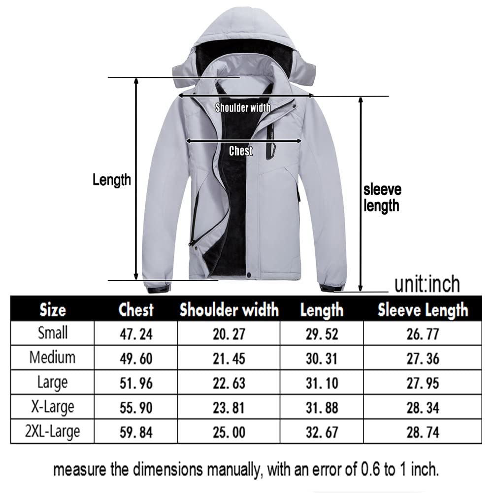Jingangjin Men's Mountain Waterproof Ski Jacket Winter Windbreaker Warm Hooded Snowboarding Raincoat Jackets