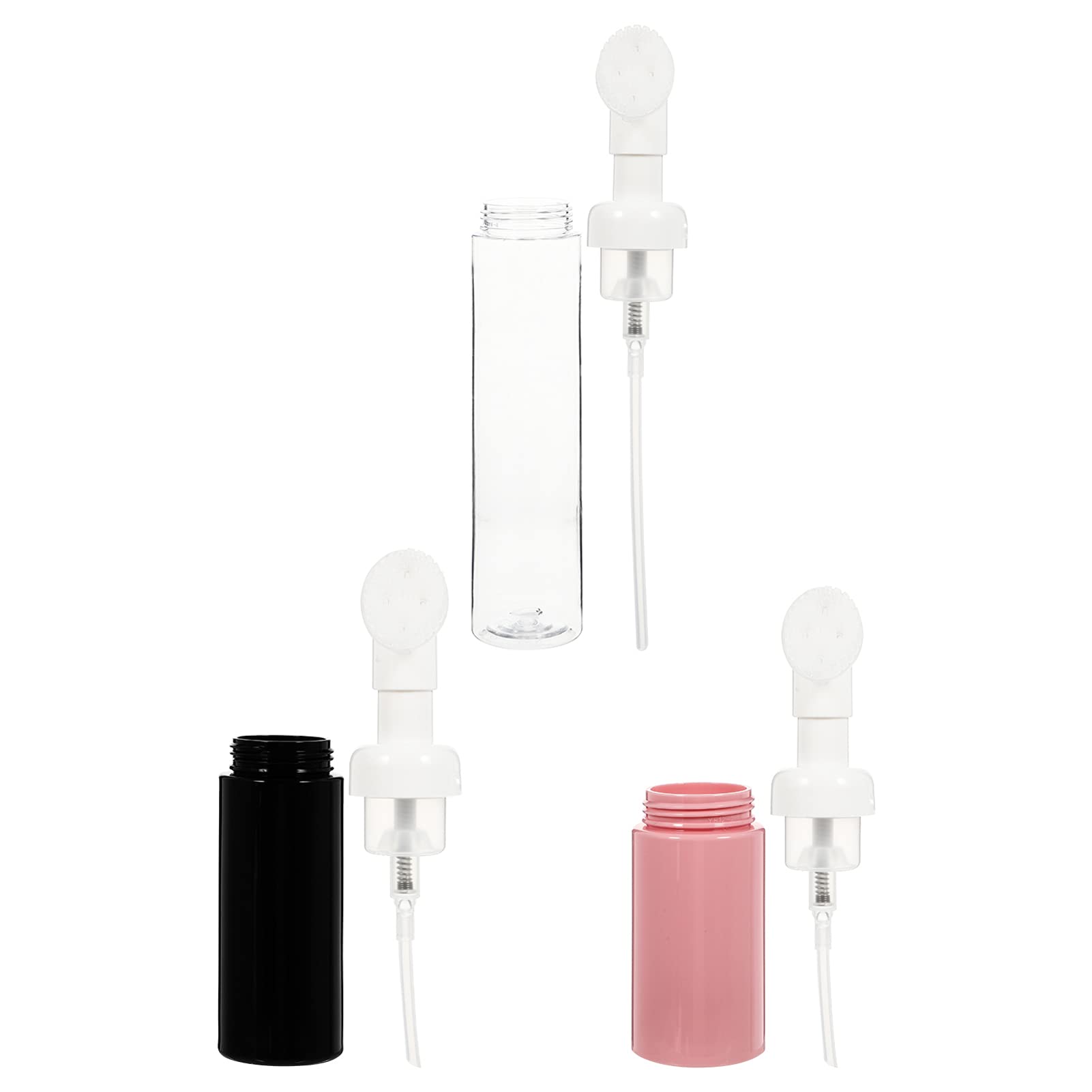 Foaming Dispenser 3Pcs Foaming Soap Dispenser Empty Facial Foam Bottle Hand Soap Containers with Foam Massage Clean Brush Head for Home Bathroom 100ml 30ml