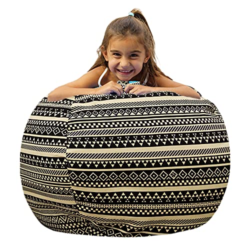EMMandSOPHIE Kids Bean Bag Chairs- Bean Bag Chair Kids- Toddler Bean Bag Chair- Beanbag Chairs for Kids and Teens-Stuffed Animal Holder- Bean Bag Cover-Stuffed Animal Bean Bag Storage