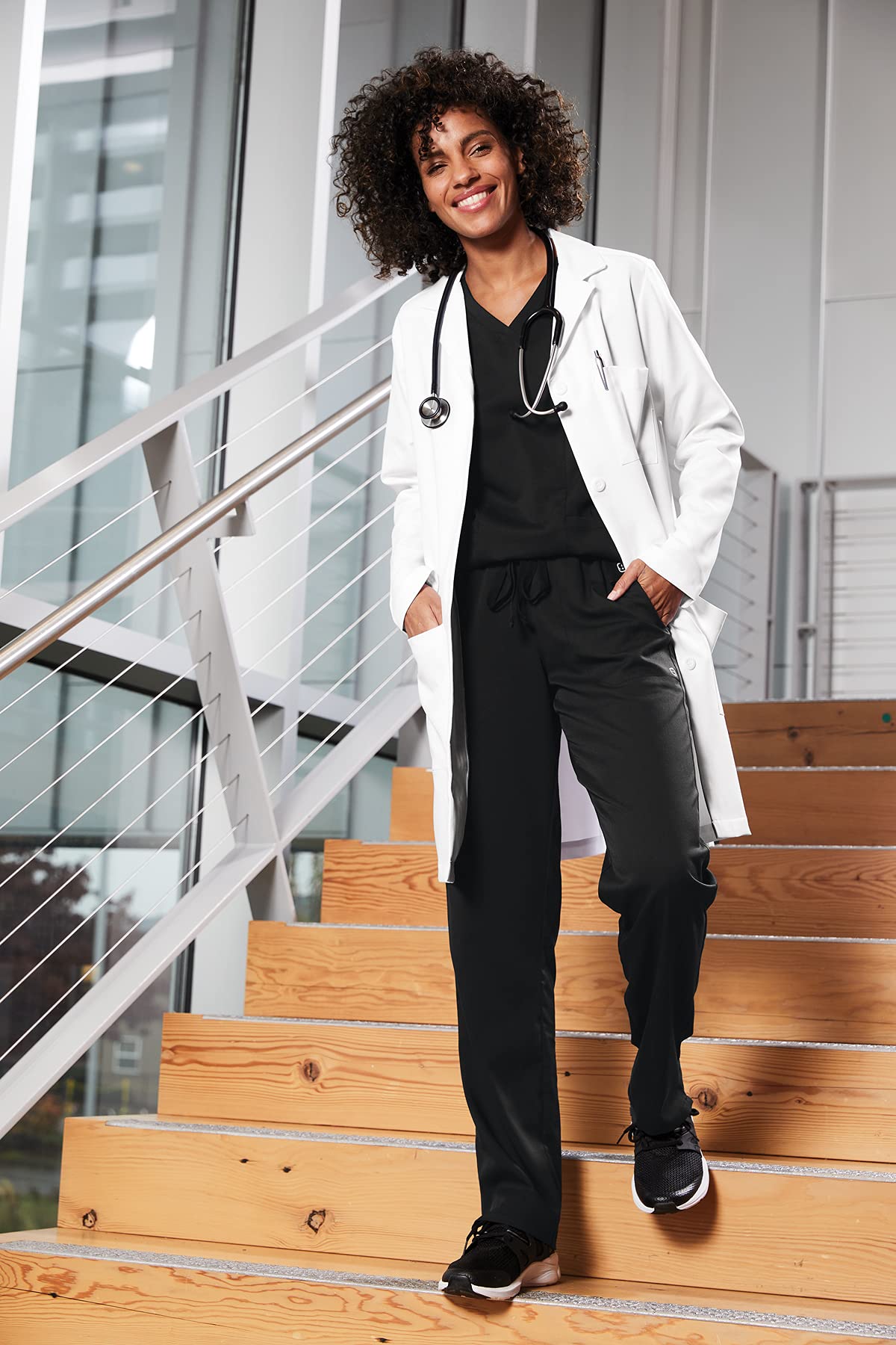 Custom Embroidered Womens Medical Laboratory Coats - Add Your Name or Text - Long Sleeve 3-Pocket Long Lab Coats