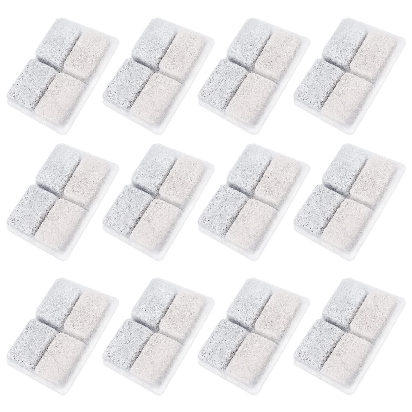 MyfatBOSS Cat Water Fountain Filter, 12 Pack Pet Water Fountain Filter Replacement with Coconut Activated Carbon Filter Compatible with furrybaby 64oz/2L Cat Water Fountain