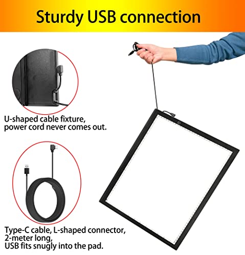 A3 Diamond Painting Light Pad with Built-in Stand, Hawanik A3 Large LED Tracing Light Box with Stand for Vinyl Weeding Drawing