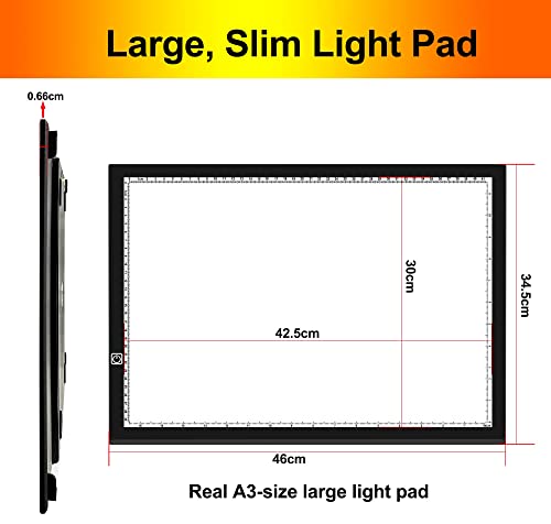 A3 Diamond Painting Light Pad with Built-in Stand, Hawanik A3 Large LED Tracing Light Box with Stand for Vinyl Weeding Drawing