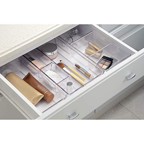 iDesign Clarity Plastic Divided Organizer, Cosmetic Storage Container for Vanity, Bathroom, Kitchen Cabinets, 13.5" x 6" x 3", 3 Section