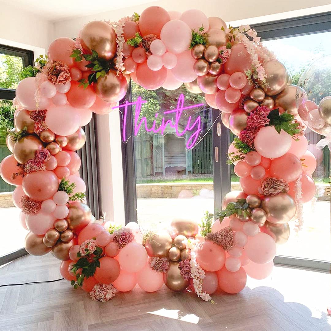Dusty Rose Balloon Garland Retro Pink Gold Balloon Arch150pcs Latex Pastel Mauve Pink Party Balloons Kit for Baby Shower Bridal Shower Girl Birthday Wedding Boho Party Decoration