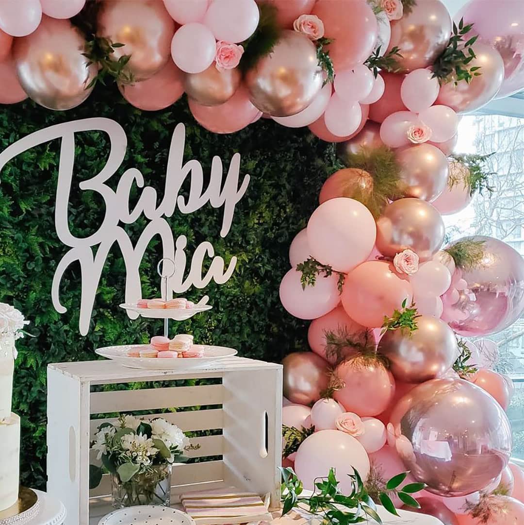 Dusty Rose Balloon Garland Retro Pink Gold Balloon Arch150pcs Latex Pastel Mauve Pink Party Balloons Kit for Baby Shower Bridal Shower Girl Birthday Wedding Boho Party Decoration