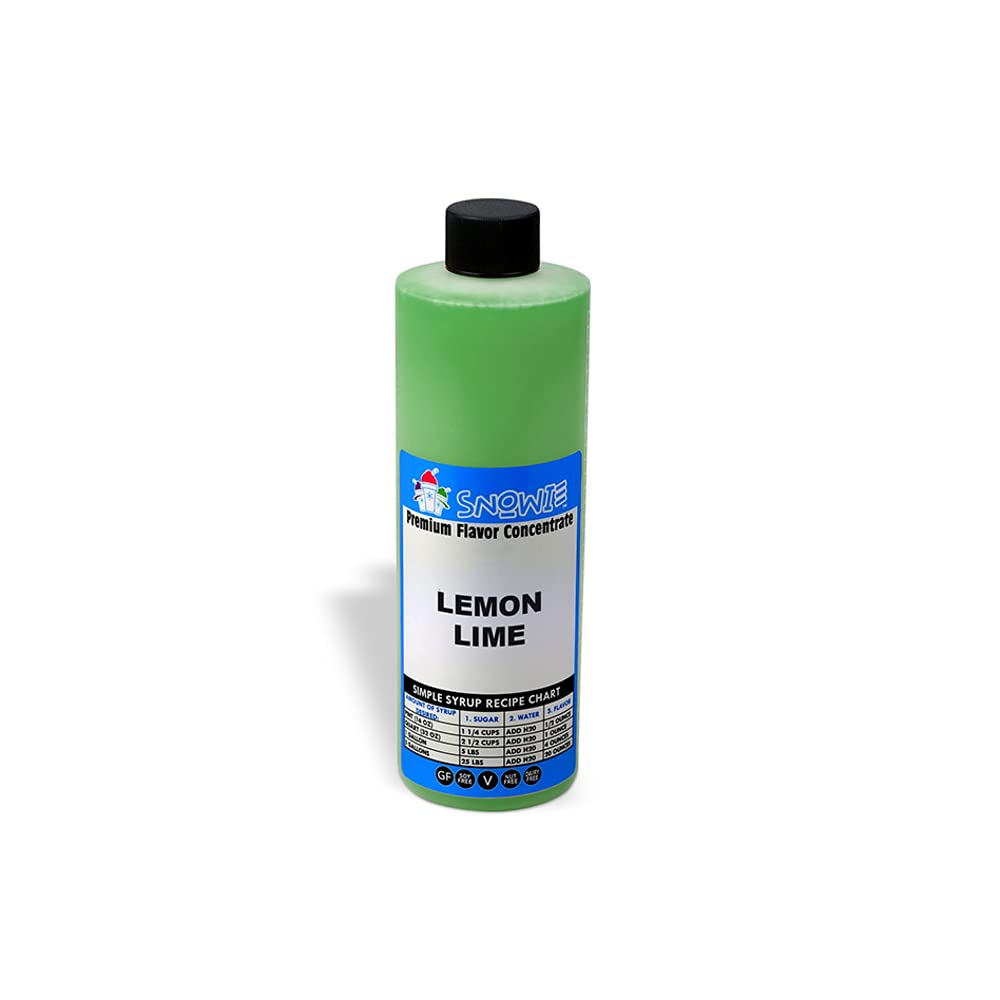Snowie Shaved Ice Snow Cone Flavor Concentrate- Pint - Lemon Lime