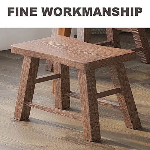 EKDJKK Rustic Wooden Step Stool, Sturdy & Decorative, Solid Wood Tiny Step Stool for Kids Adults, Plant Stand (27x13x21cm/11x5x8inch) - Brown
