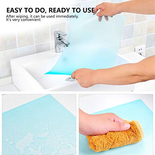 Larse Multifunction Refrigerator Mats,1pc Washable Fridge Mats Liners, Waterproof Fridge Pads Mat Shelves Drawer Table Mats Refrigerator Liners for Shelves (Blue, One Size)