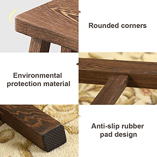 EKDJKK Rustic Wooden Step Stool, Sturdy & Decorative, Solid Wood Tiny Step Stool for Kids Adults, Plant Stand (27x13x21cm/11x5x8inch) - Brown