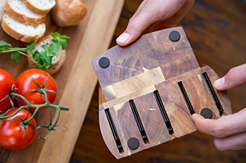 ZYLISS Control Wooden Knife Block - Kitchen Cutlery Storage - Knife Block Without Knives - 5 Slots