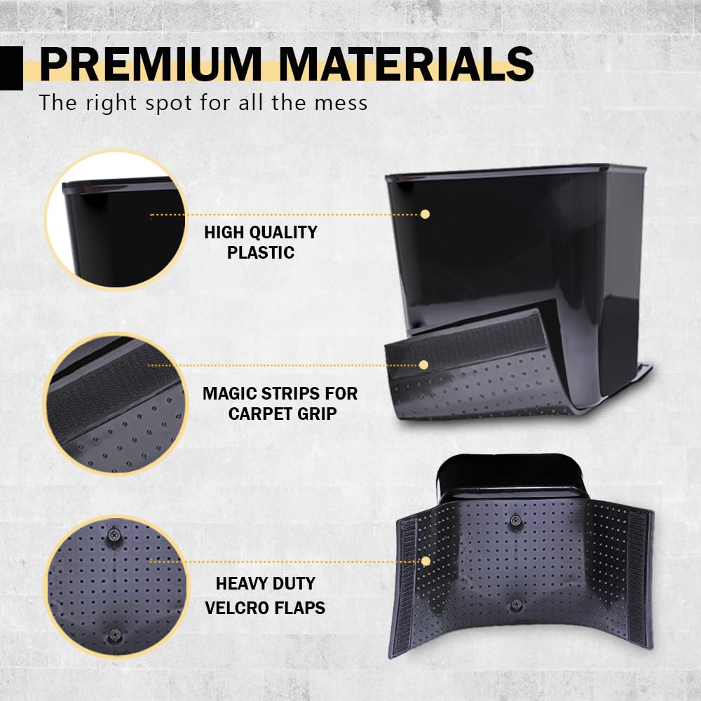 Car Trash Can for Vehicles Leakproof Compact Garbage Bin w/ Stability Flap, Anti-Slip Base, Portable Trash Holder for Cars, Trucks, SUVs, Minivans Compact, Easy to Clean Auto Container Organizer Black