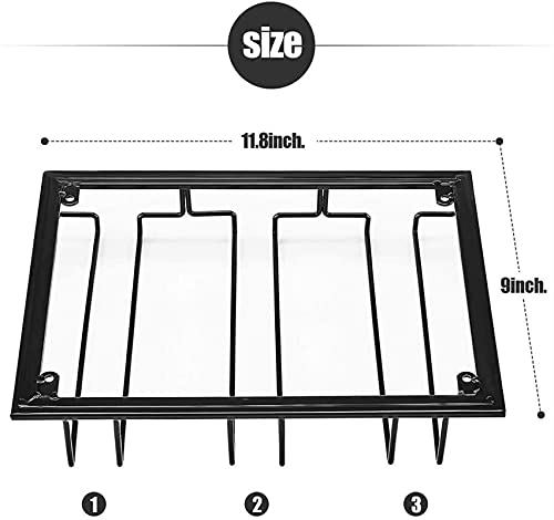 Wine Glass Shelf, Upside-down Home Goblet Iron Art Shelf, Wine Glass Hanging Storage Rack(Black)