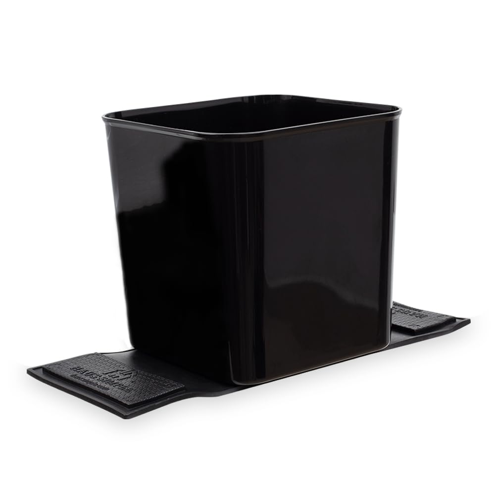 Car Trash Can for Vehicles Leakproof Compact Garbage Bin w/ Stability Flap, Anti-Slip Base, Portable Trash Holder for Cars, Trucks, SUVs, Minivans Compact, Easy to Clean Auto Container Organizer Black