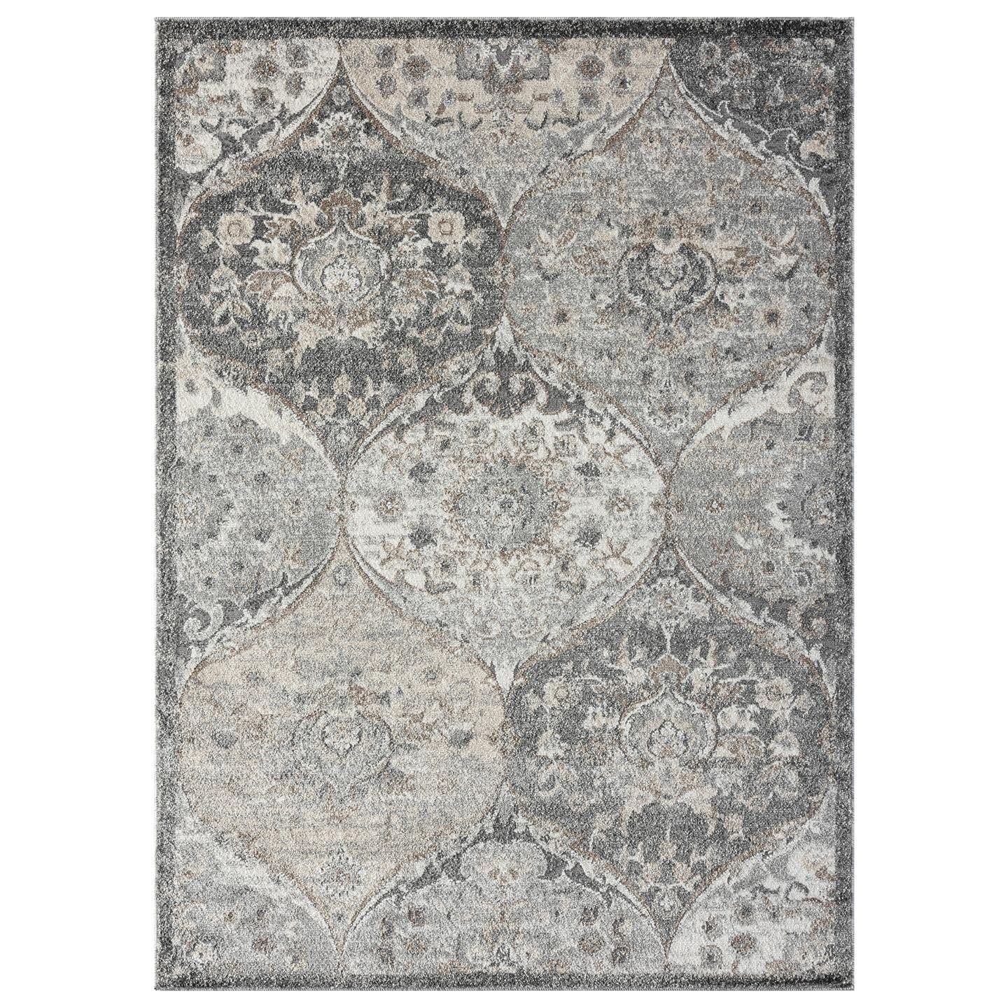 LUXE WEAVERS Euston Collection 8064 Grey 8x10 Modern Oriental Area Rug