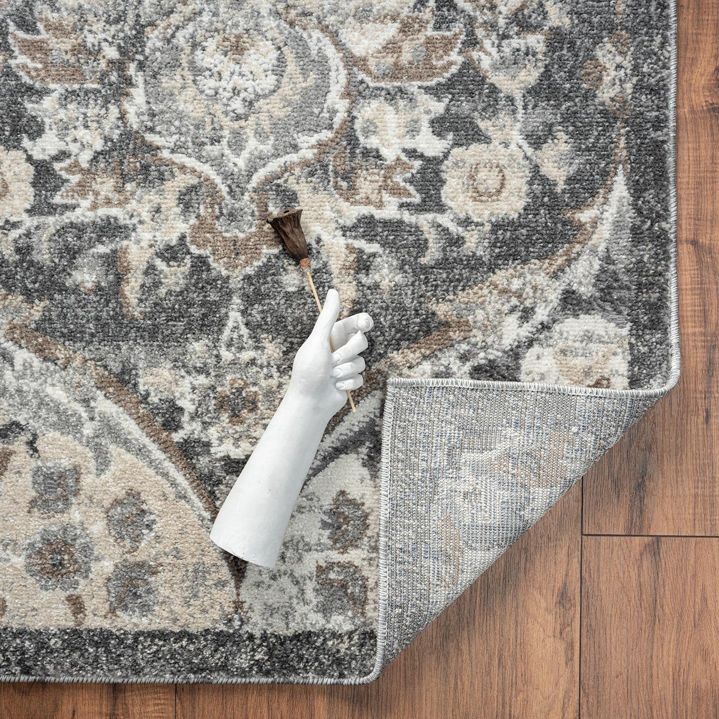 LUXE WEAVERS Euston Collection 8064 Grey 8x10 Modern Oriental Area Rug