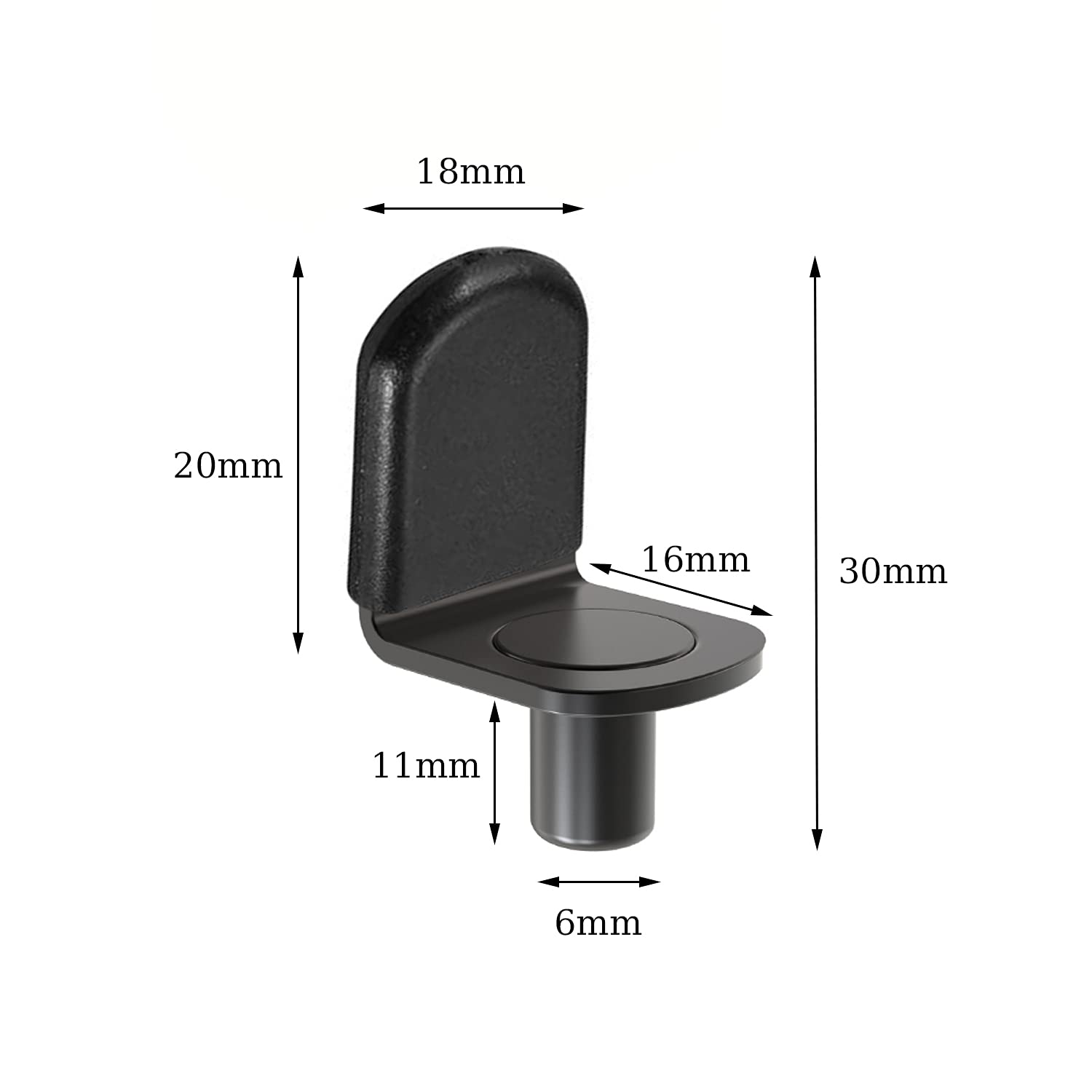 Shelf pins, Glass Supports Furniture Cabinet Closet Bookcase Shelf Bracket-Style Pegs, Black 30 Pack.A