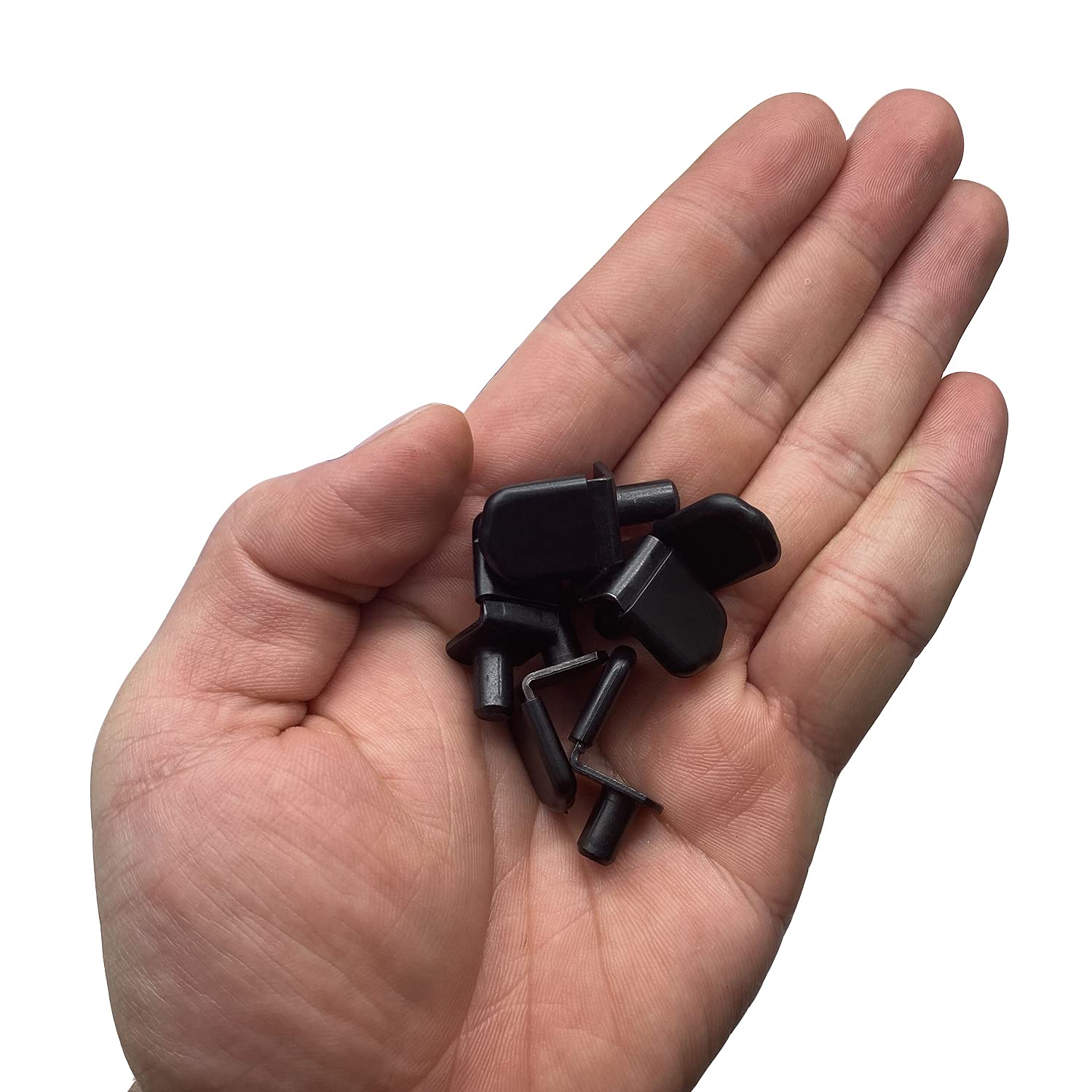 Shelf pins, Glass Supports Furniture Cabinet Closet Bookcase Shelf Bracket-Style Pegs, Black 30 Pack.A