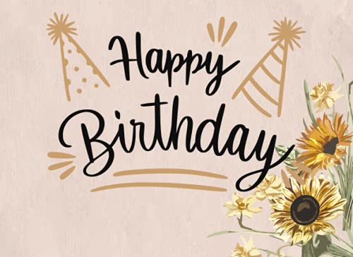 Happy Birthday Guest Book: Birthday guest book Sunflowers Cover Design Idea Alternative Guest Sign-in Book best geft idea for Wedding Reception Desk
